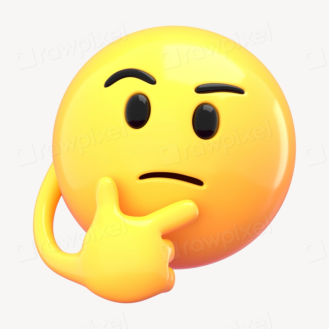 Thinking emoji collage element, 3D | Premium PSD - rawpixel