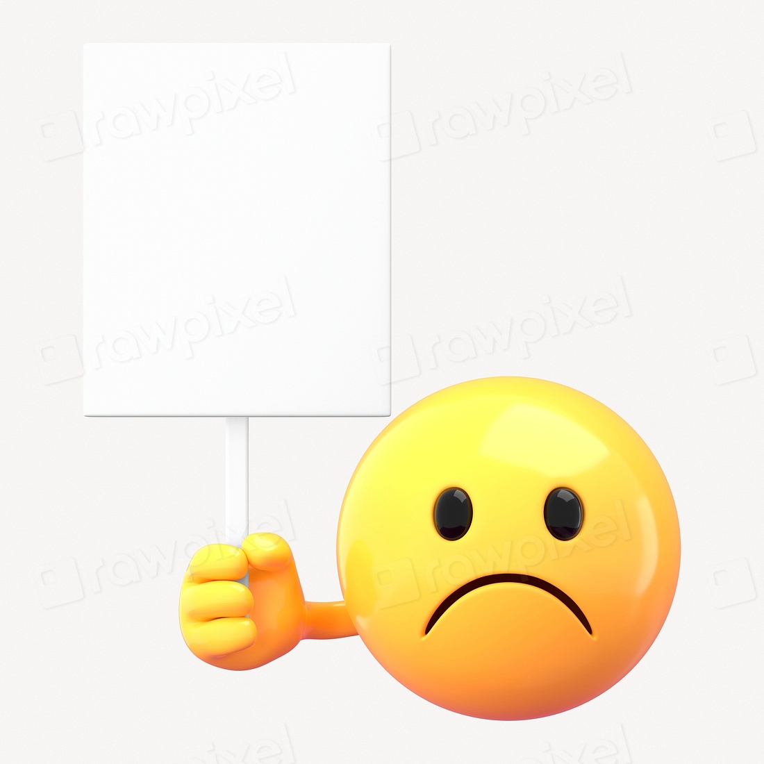 Emoji holding sign mockup, 3D | Premium PSD Mockup - rawpixel