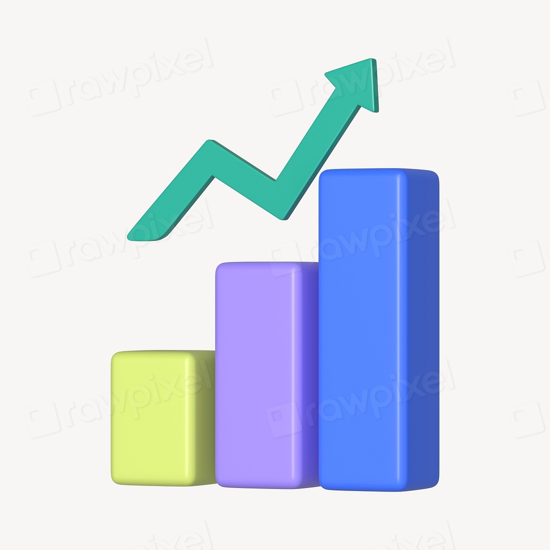 Increasing bar graph 3D rendered | Premium Photo - rawpixel