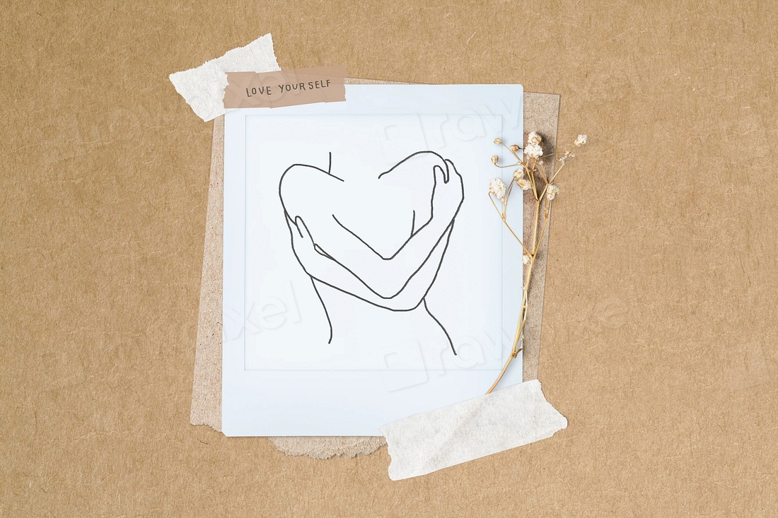 Self-love line art background, woman's | Premium Photo - rawpixel