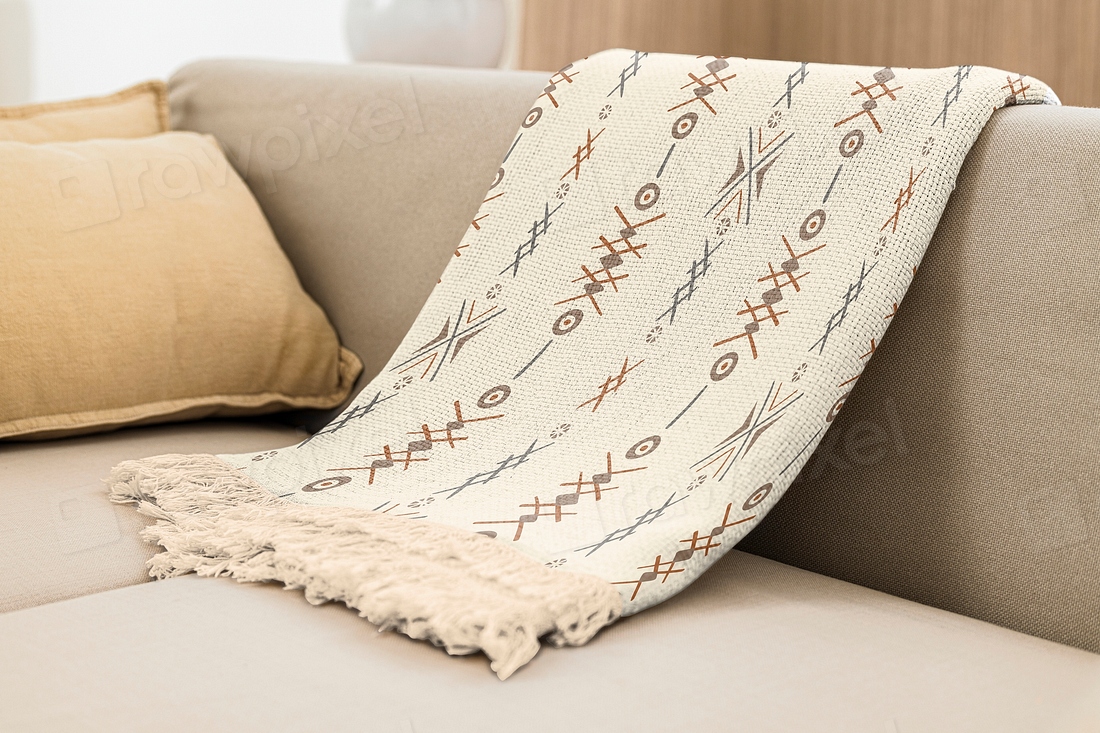 Blanket mockup psd, tribal pattern | Premium PSD Mockup - rawpixel