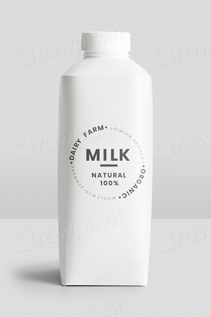 Minimal organic milk carton design | Premium PSD Mockup - rawpixel