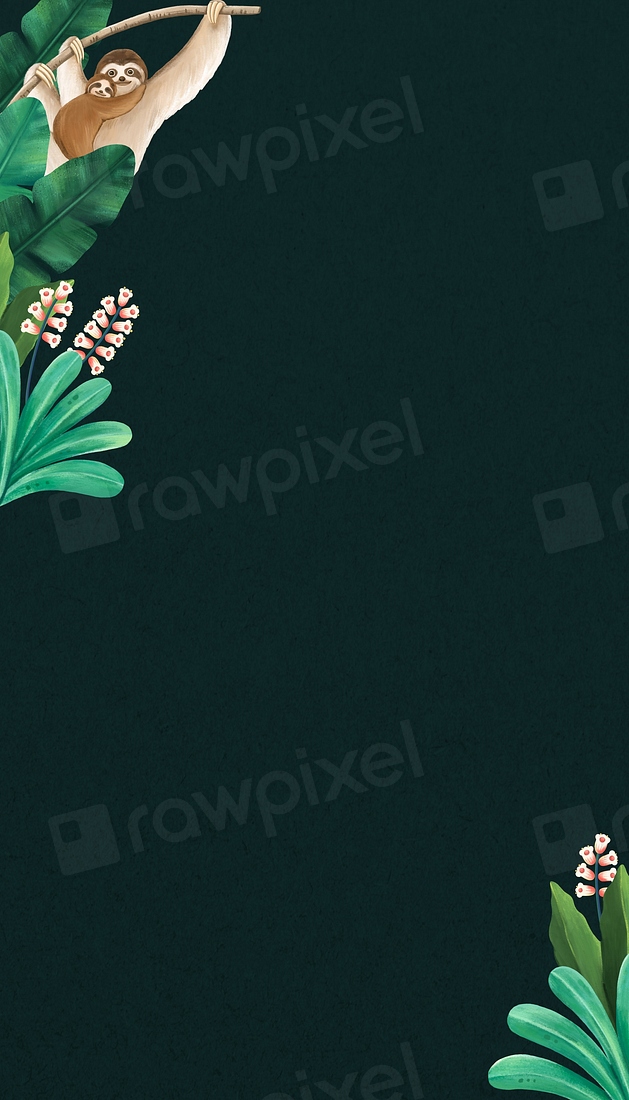 Wild sloth border iPhone wallpaper, | Free Photo - rawpixel