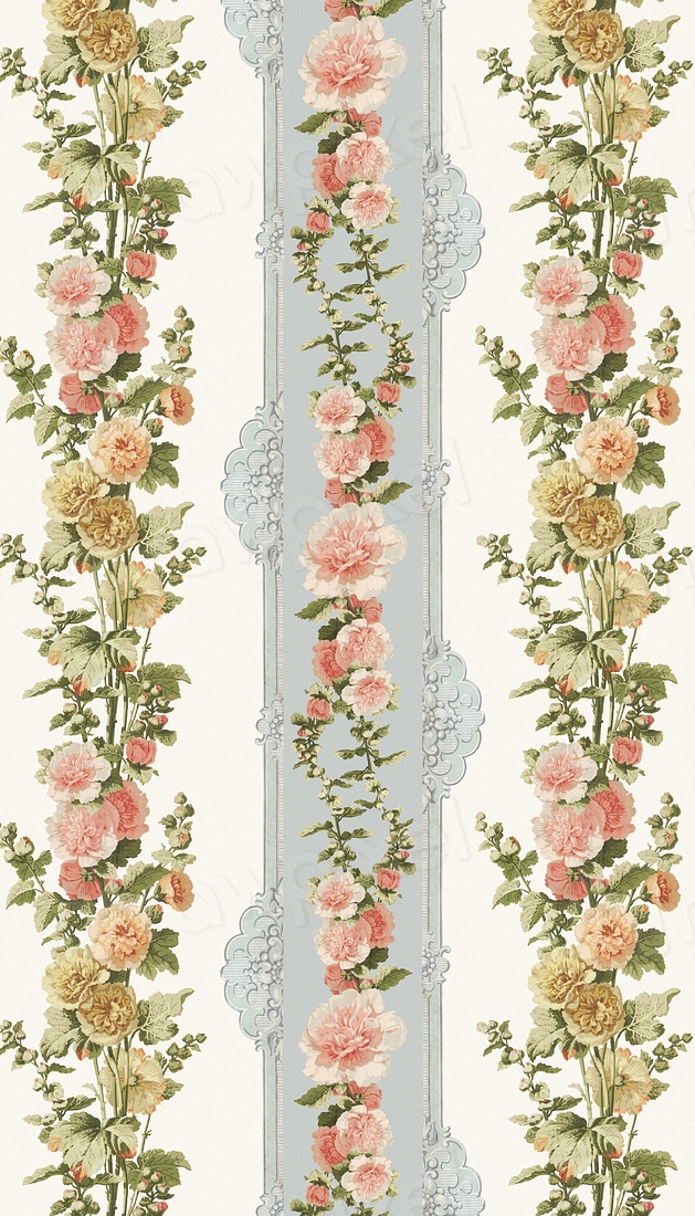 Vintage flower patterned iPhone wallpaper. | Premium Photo Illustration ...
