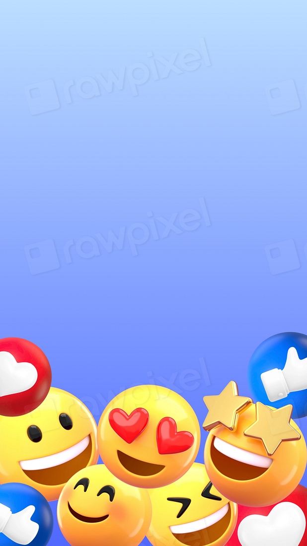 Cute emoticons border mobile wallpaper, | Premium Photo - rawpixel