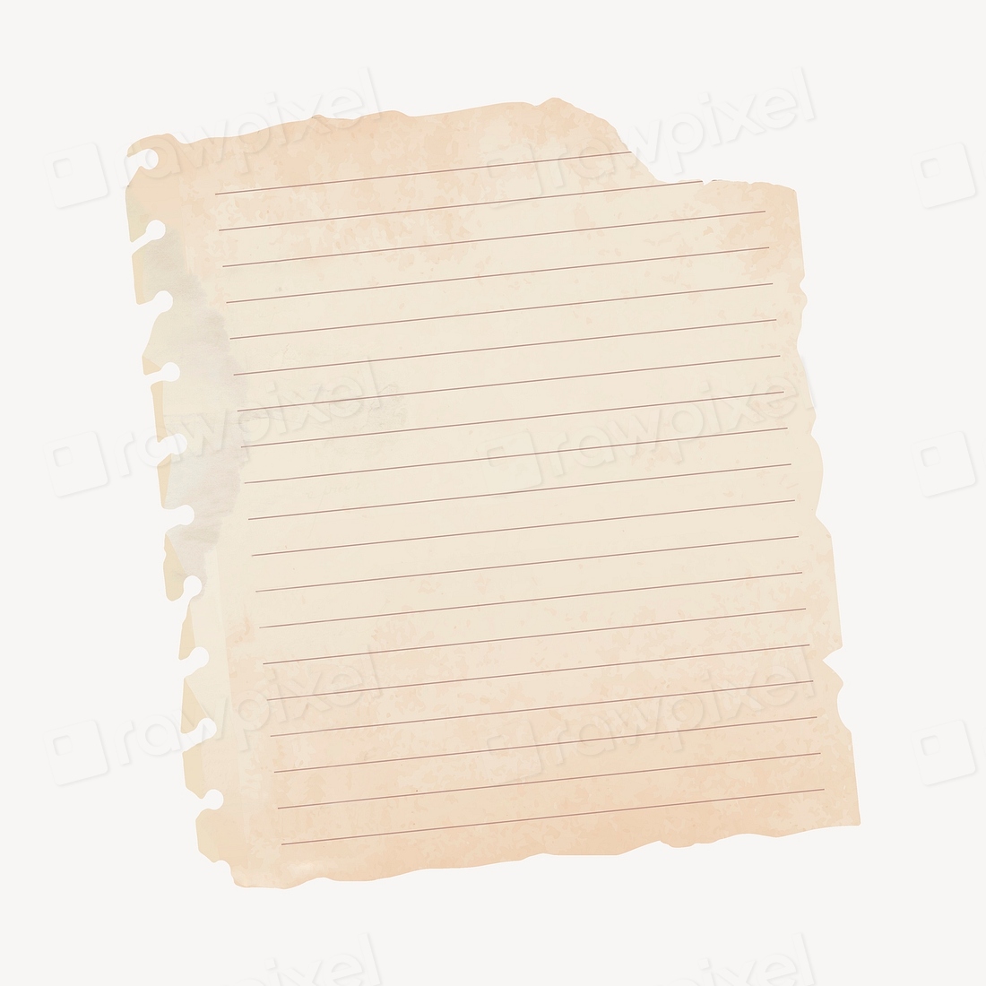 Vintage ripped notepaper collage element | Premium PSD - rawpixel