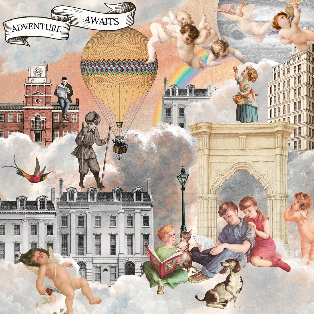 Dreamy watercolor collage remix. Remixed | Premium Photo Illustration ...