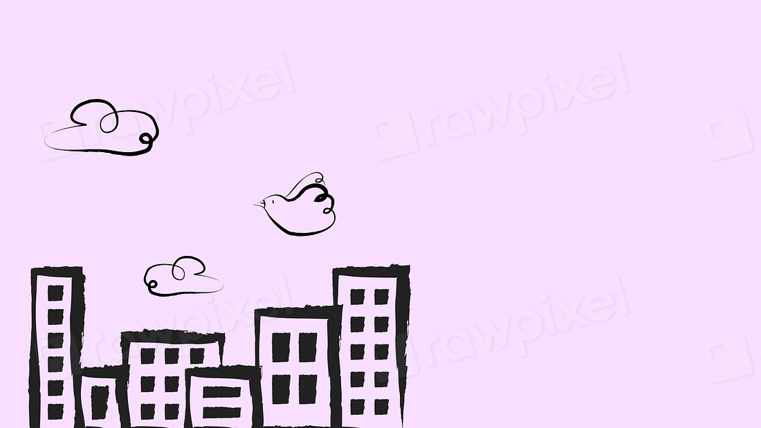Cute building, pink desktop wallpaper | Free Photo Illustration - rawpixel