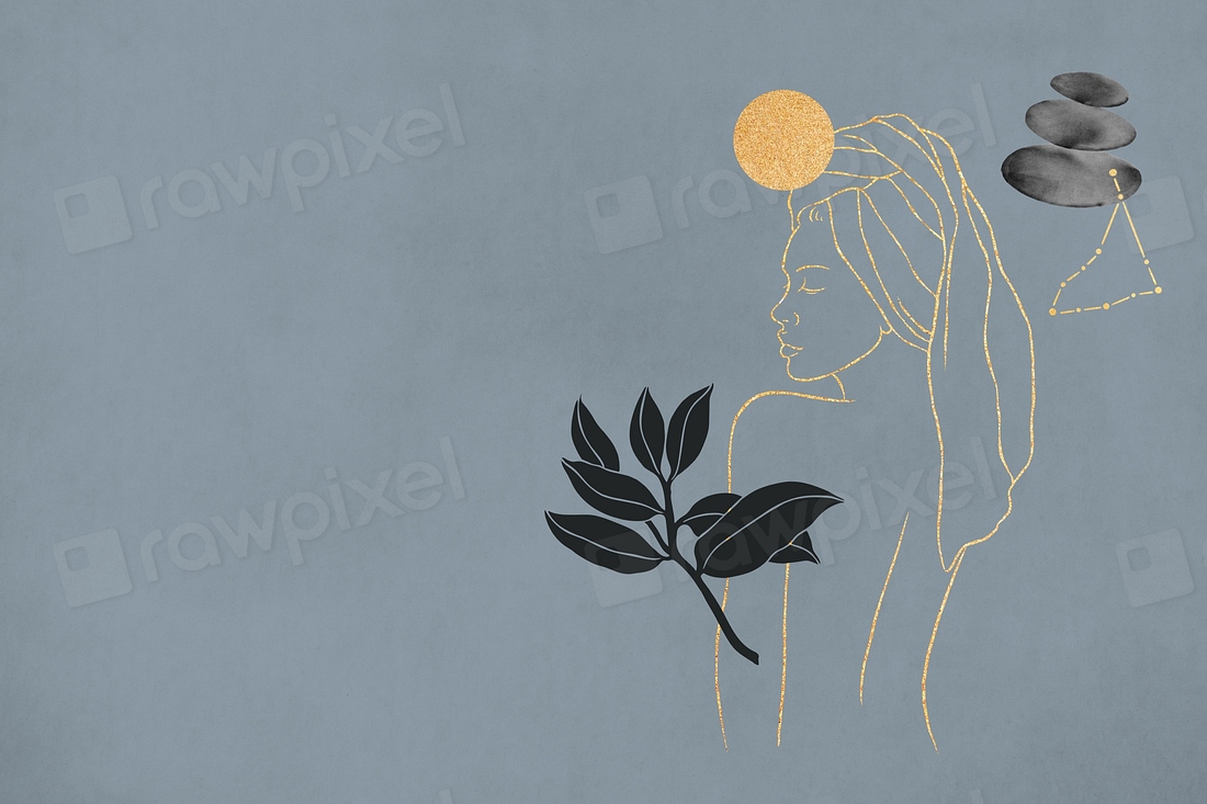 Woman line art, spa background | Free Photo - rawpixel