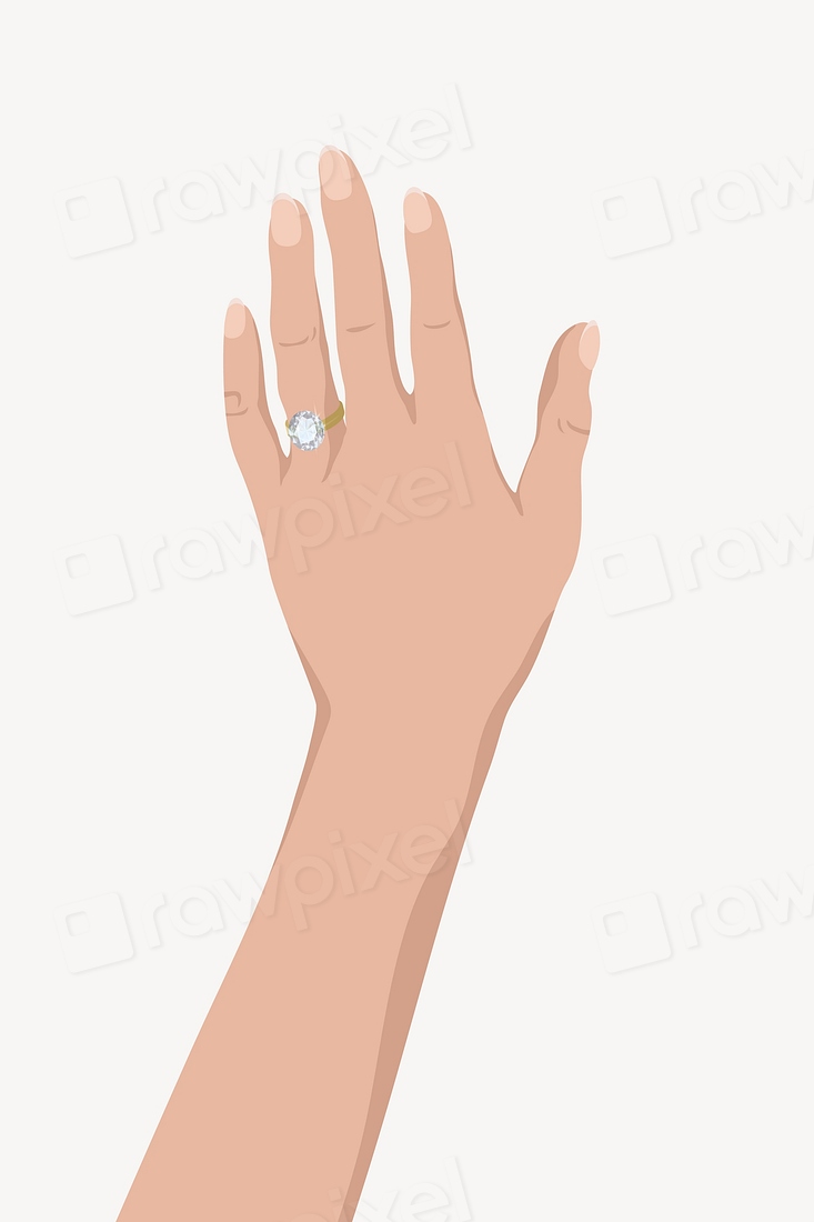 Engaged woman hand illustration | Free Photo Illustration - rawpixel