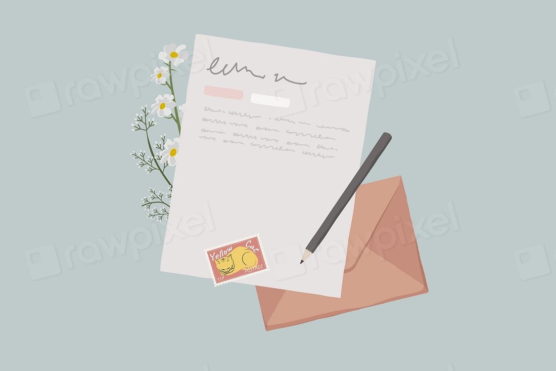 Handwritten letter, aesthetic stationery illustration | Free Photo ...