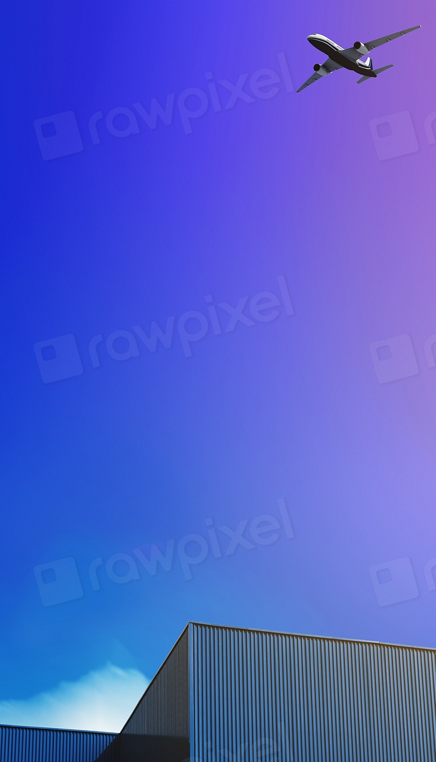 Flying plane, gradient phone wallpaper | Premium Photo - rawpixel