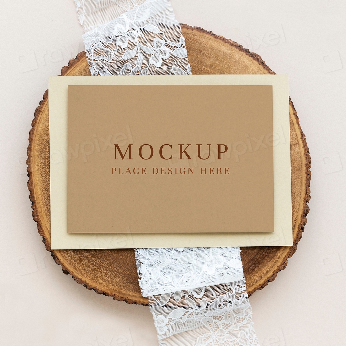 Brown card template mockup wooden | Premium PSD Mockup - rawpixel