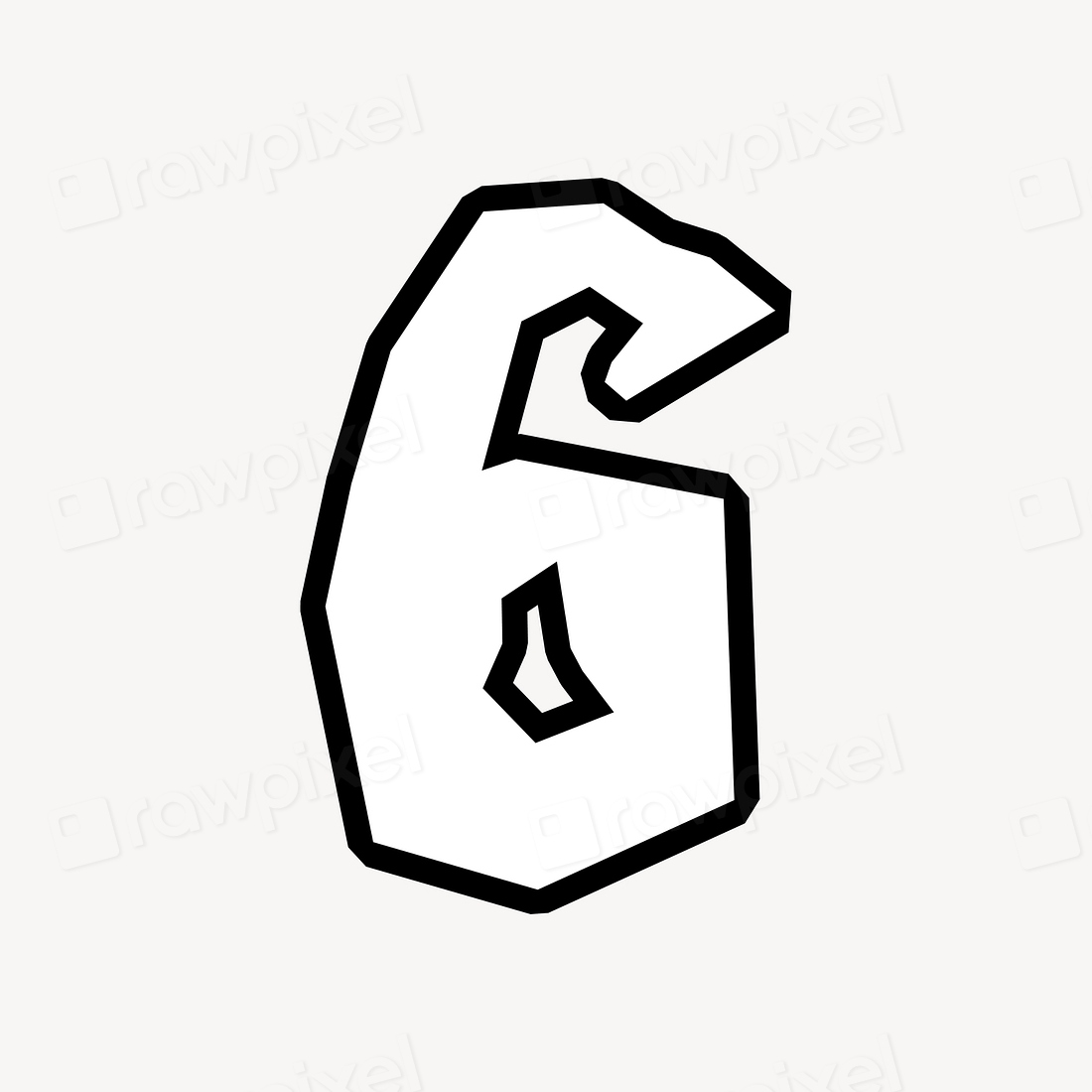 6 number six, graffiti art | Free Photo Illustration - rawpixel