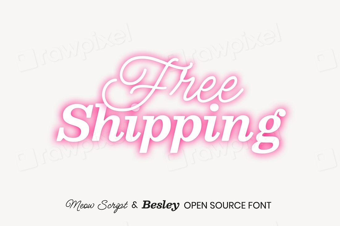 Meow Script & Besley open | Free Font Add-on - rawpixel