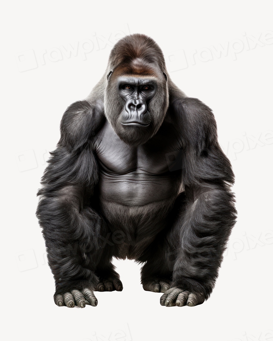 Gorilla, wild animal collage element | Free Photo - rawpixel