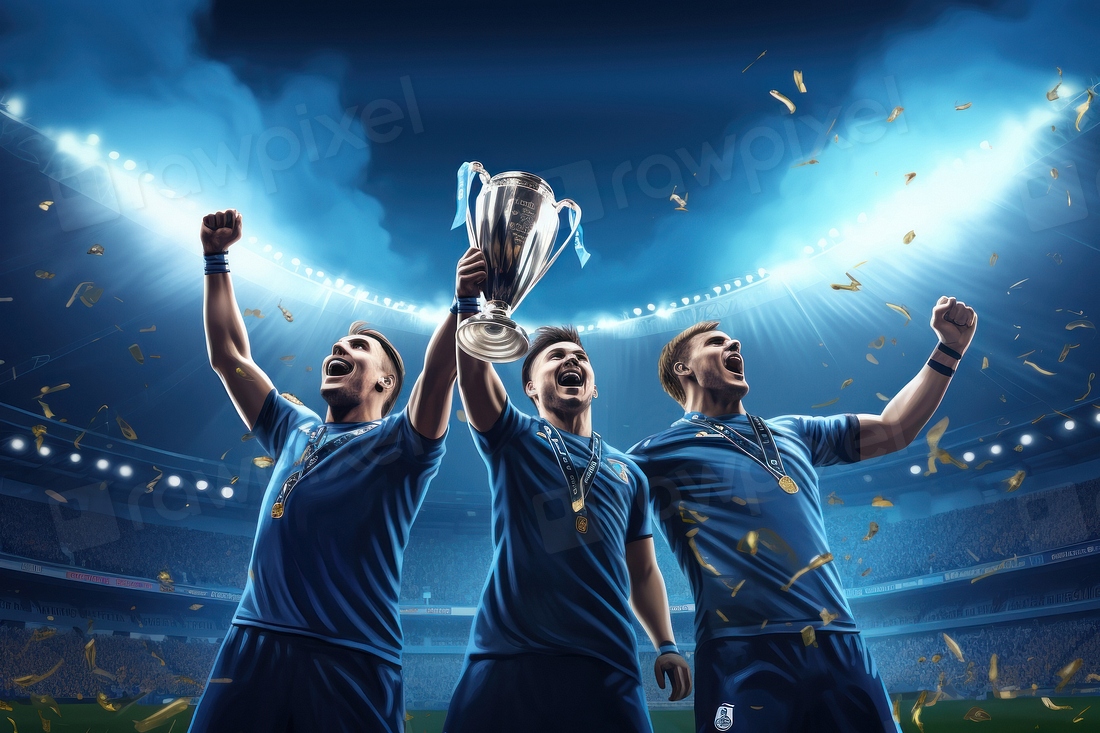Football players winner trophy | Premium Photo - rawpixel