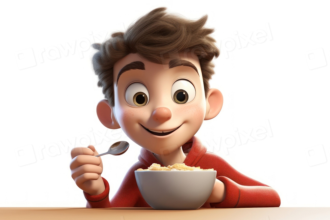 Cartoon eating food meal. | Premium Photo Illustration - rawpixel