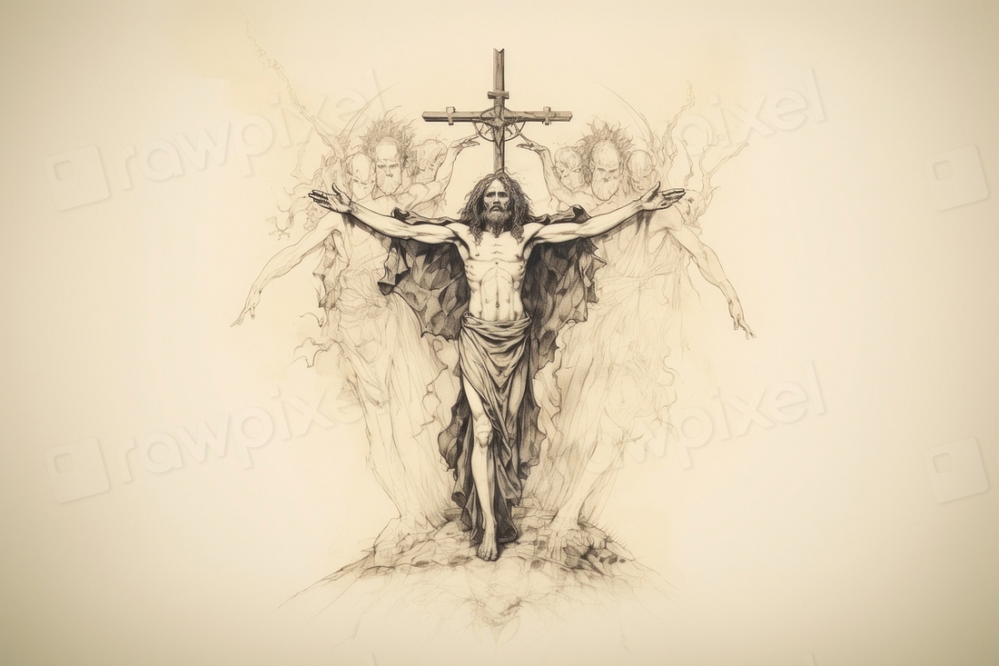 Drawing crucifix symbol sketch. AI | Premium Photo - rawpixel