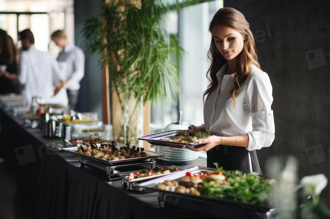 Food buffet person waiter. AI | Free Photo - rawpixel