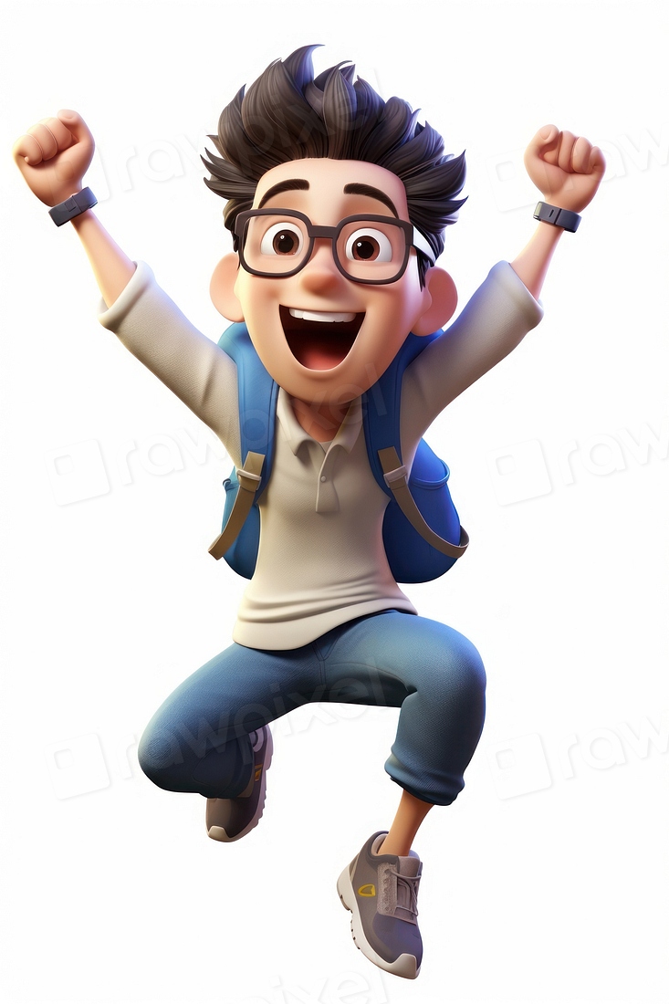 Cartoon jumping glasses face. | Premium Photo Illustration - rawpixel