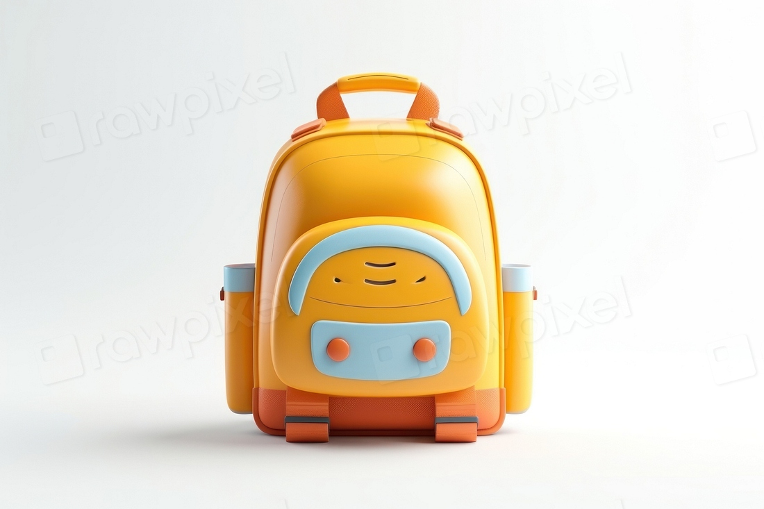 Backpack anthropomorphic suitcase emoticon. | Free Photo Illustration ...