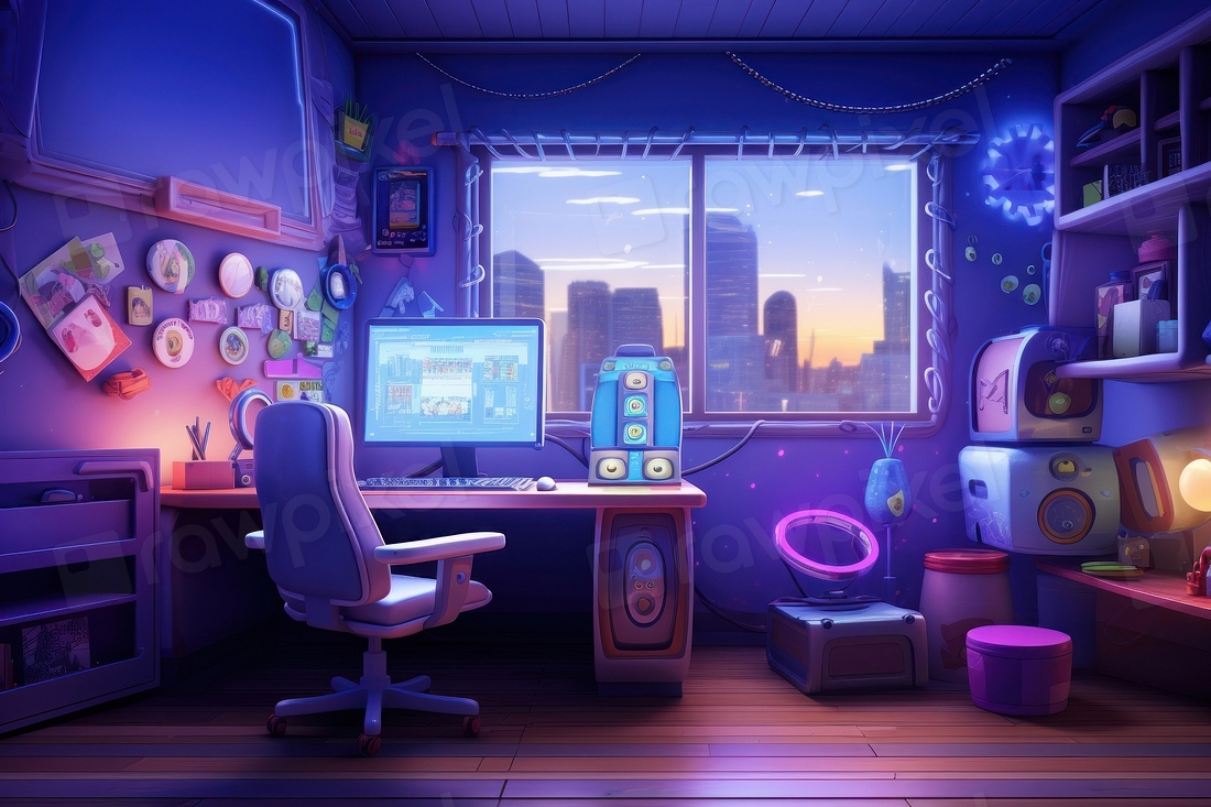 Room furniture computer cartoon. AI | Free Photo Illustration - rawpixel