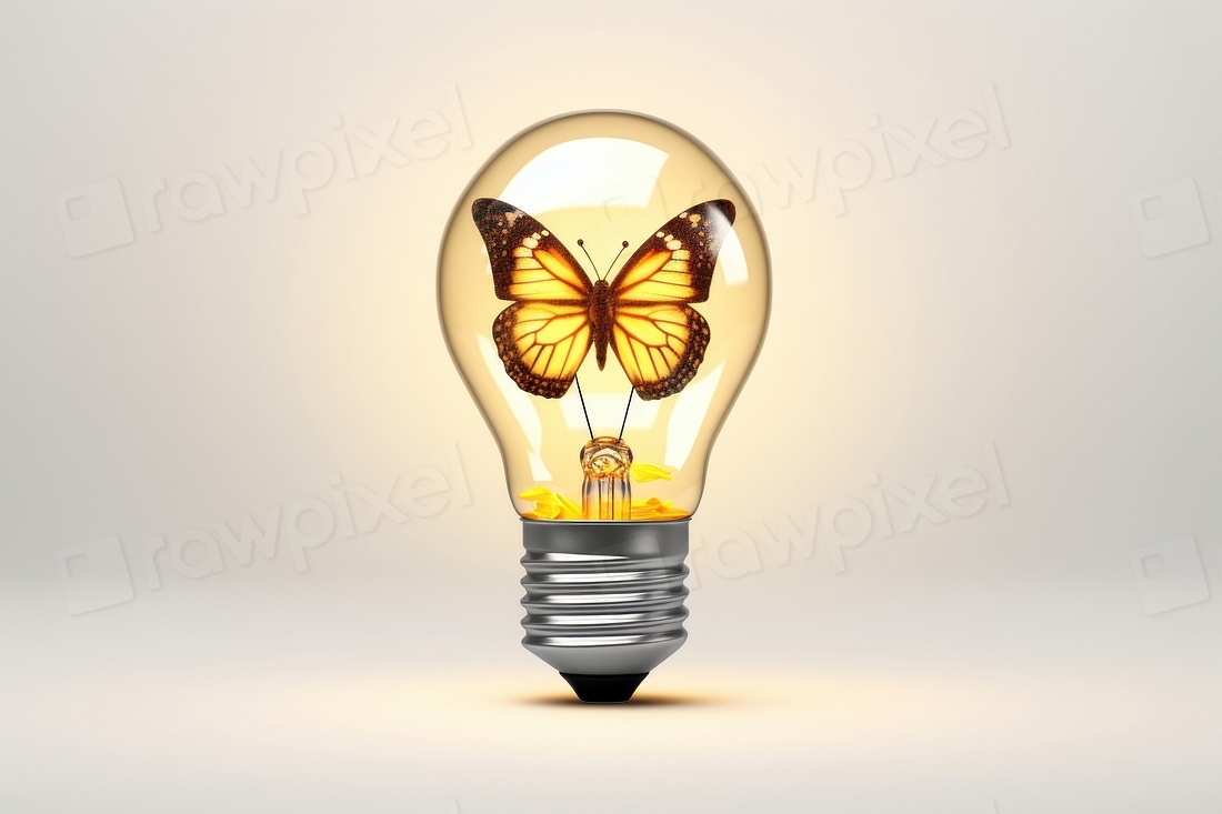 Light butterfly lightbulb electricity. AI | Free Photo Illustration ...