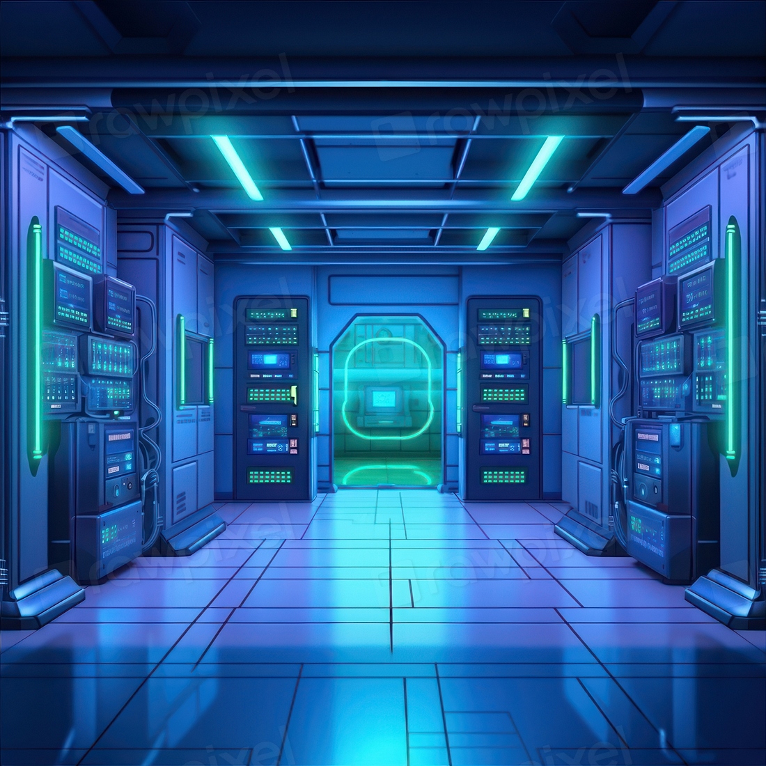 Technology computer architecture illuminated. Image | Premium Photo ...