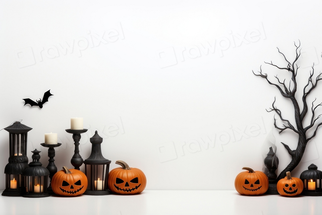 Halloween candle anthropomorphic jack-o'-lantern. AI | Free Photo ...