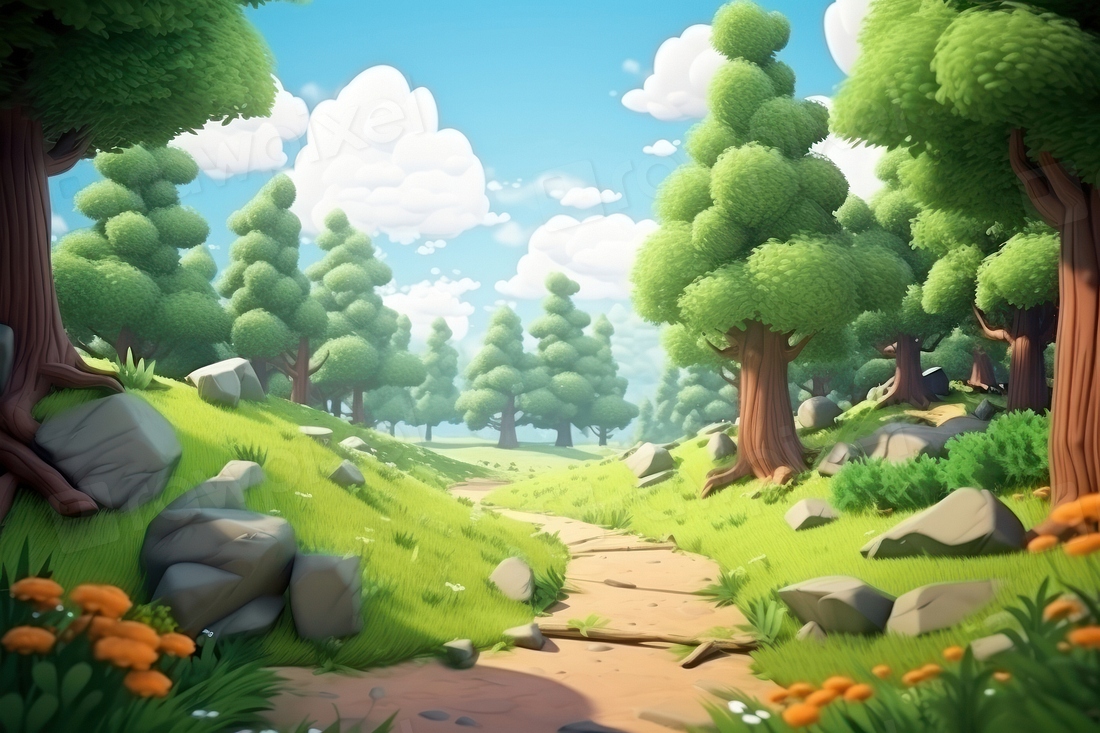 Landscape outdoors cartoon nature. | Premium Photo Illustration - rawpixel