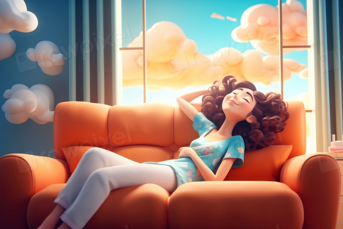 Comfortable cartoon adult sofa. | Free Photo Illustration - rawpixel