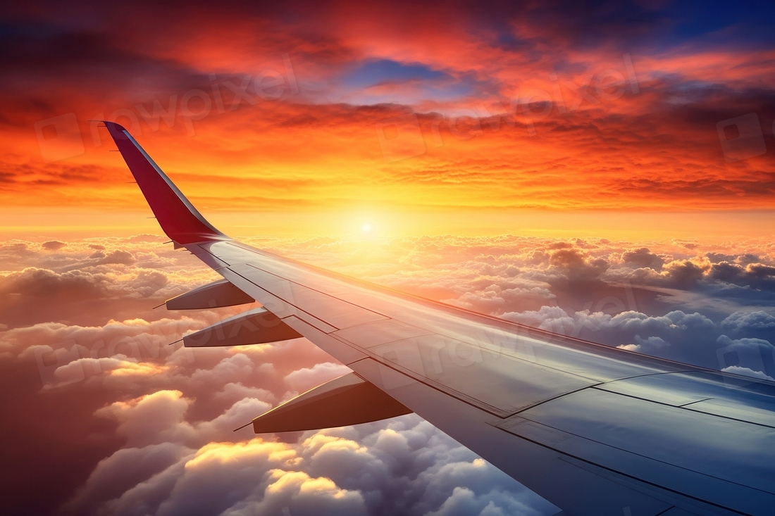 Airplane sunset sunlight aircraft. AI | Premium Photo - rawpixel