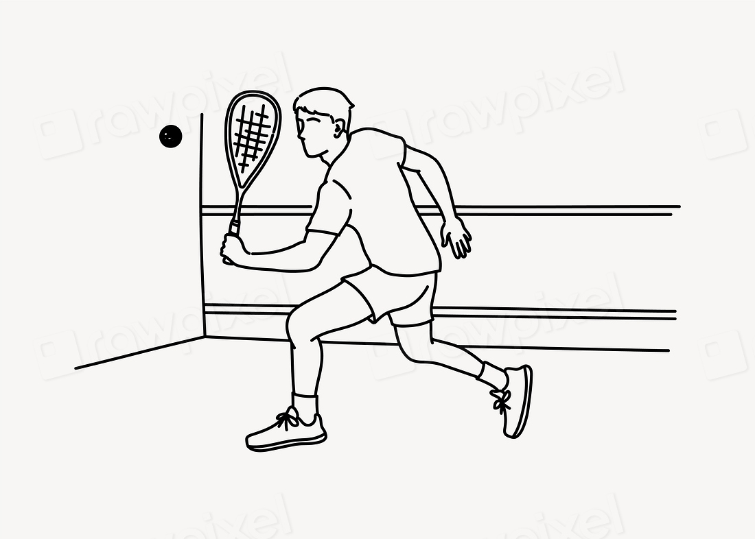 Squash sport hand drawn illustration | Free Vector - rawpixel