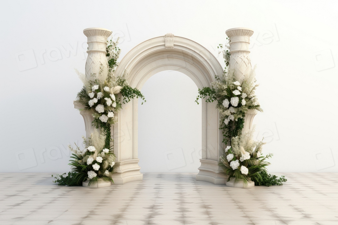 Flower arch architecture wedding. | Premium Photo Illustration - rawpixel