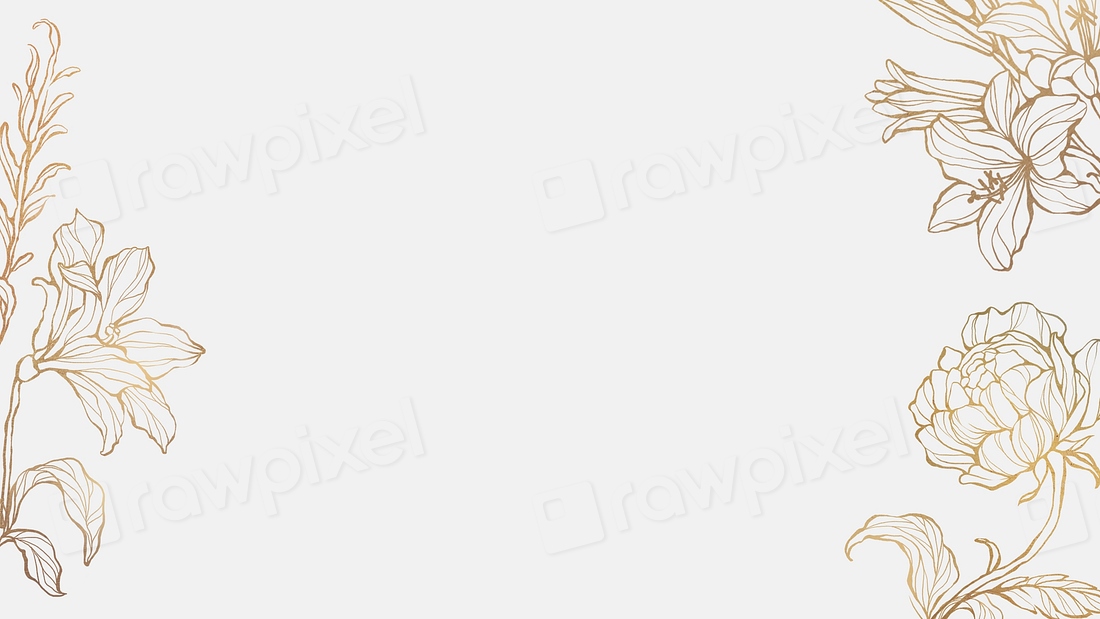 Gold flower illustration desktop wallpaper | Free Photo Illustration ...