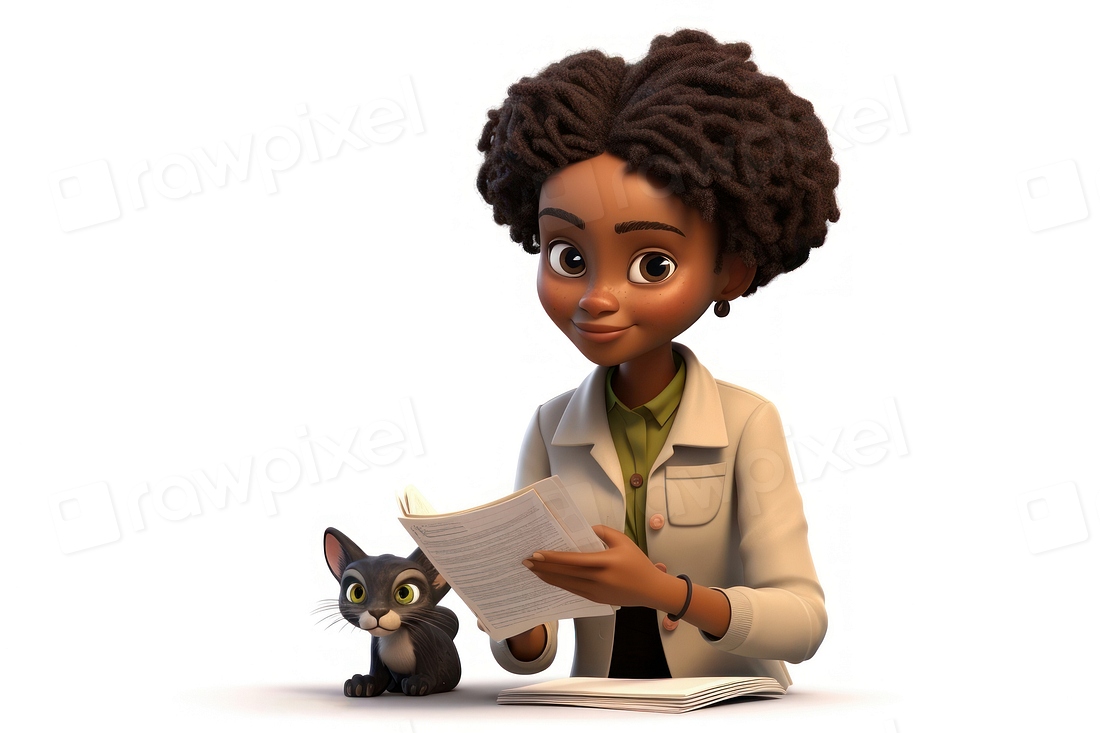 Zoologist cartoon mammal black. | Free Photo Illustration - rawpixel
