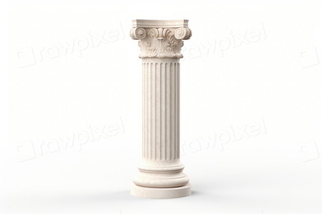Roman column architecture white background | Premium Photo - rawpixel