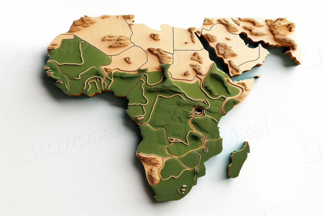 Africa map topography diagram puzzle. | Free Photo Illustration - rawpixel