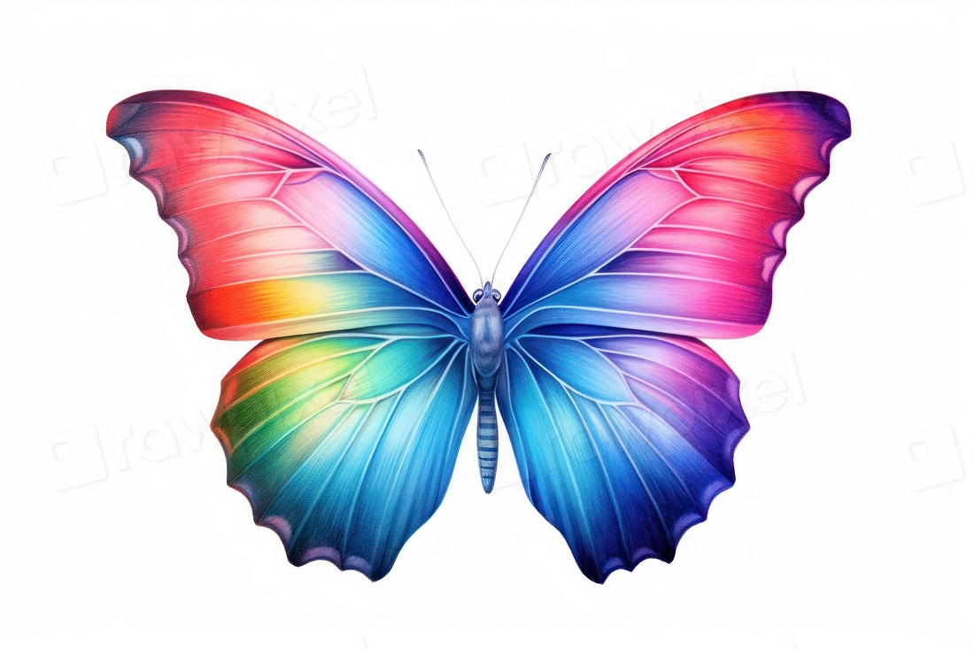 Butterfly animal insect white background. | Premium Photo Illustration ...