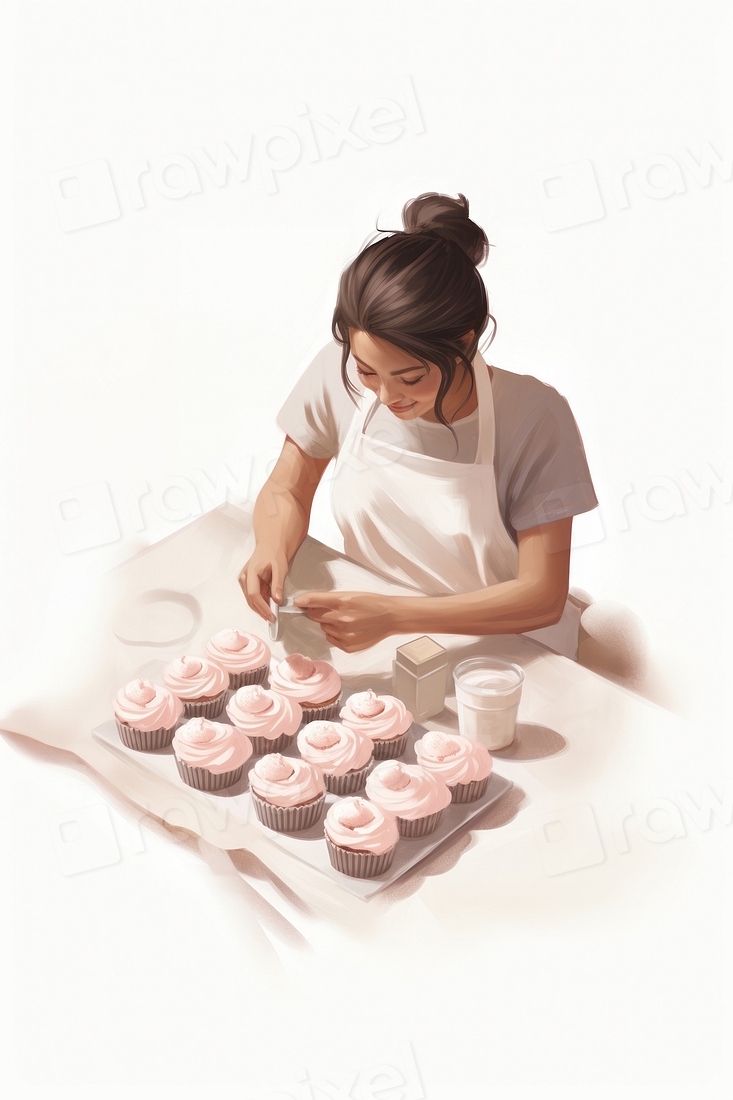 woman baking cake dessert adult. | Premium Photo Illustration - rawpixel