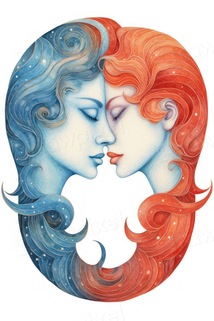 Horoscope Gemini drawing sketch adult. | Free Photo Illustration - rawpixel