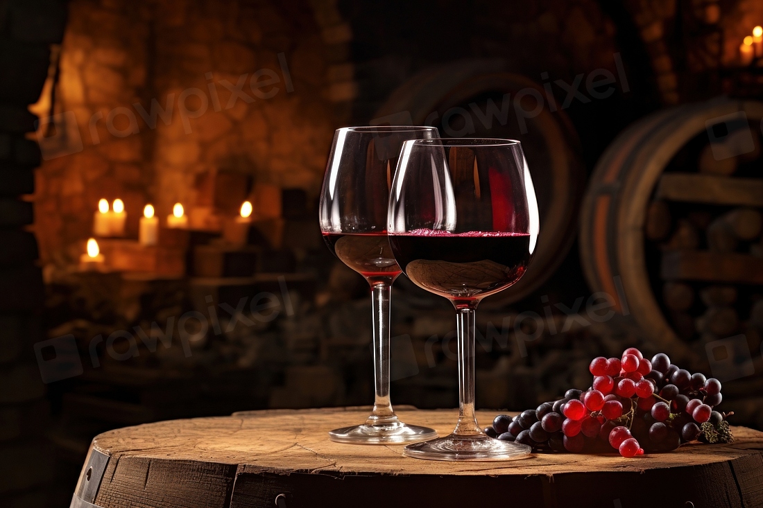 Wine glass barrel winery cellar. | Free Photo - rawpixel