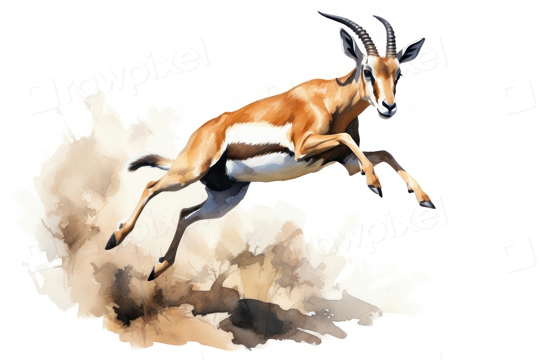 Springbok jumping animal mammal. AI | Premium Photo Illustration - rawpixel