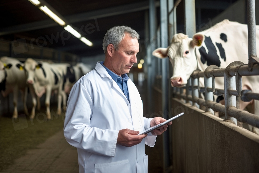 Cow veterinarian livestock mammal. | Premium Photo - rawpixel
