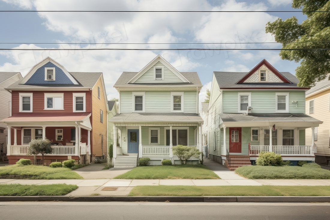 Suburb architecture building street. | Premium Photo - rawpixel