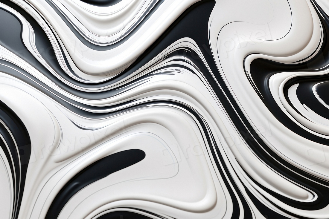 Monotone abstract minimal 3d Liquid | Free Photo Illustration - rawpixel