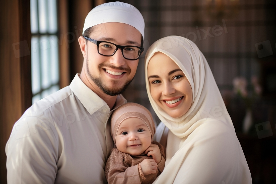 Muslim family baby smiling happy. | Premium Photo - rawpixel