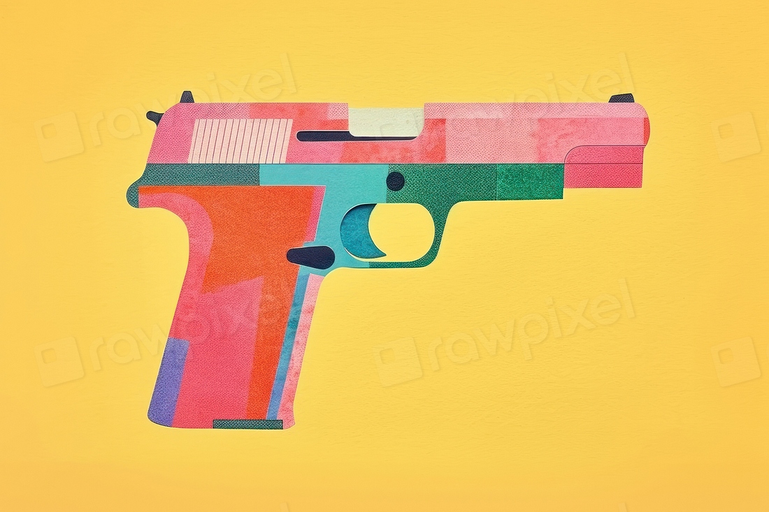 Gun handgun weapon art. | Free Photo Illustration - rawpixel