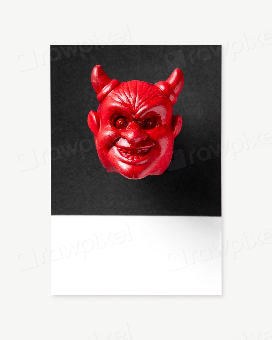 Red horned devil collage element | Premium PSD - rawpixel